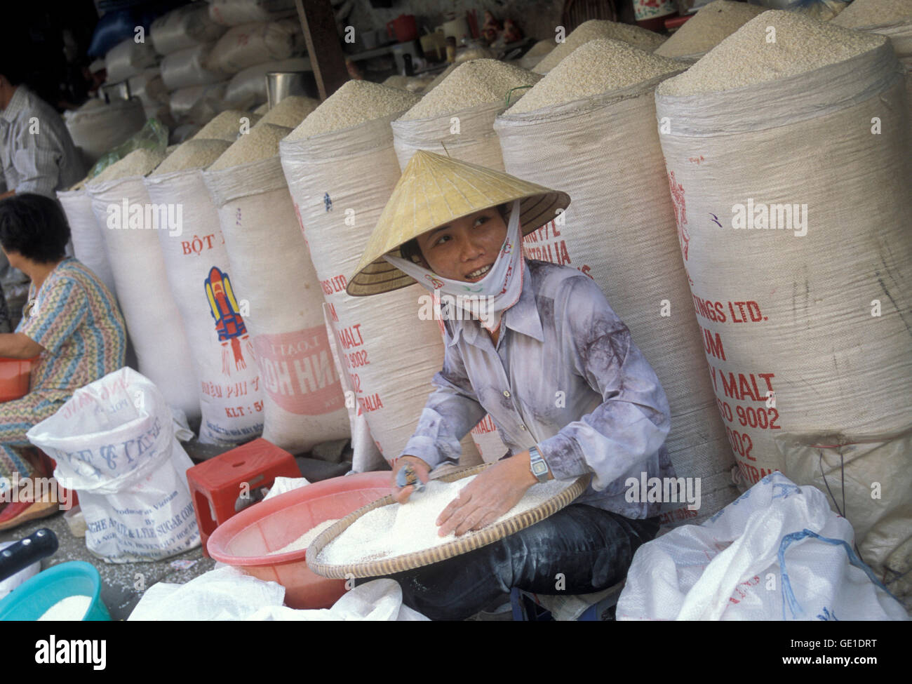 rice at a market in the city of ho chi minh city in Vietnam Stock Photo ...