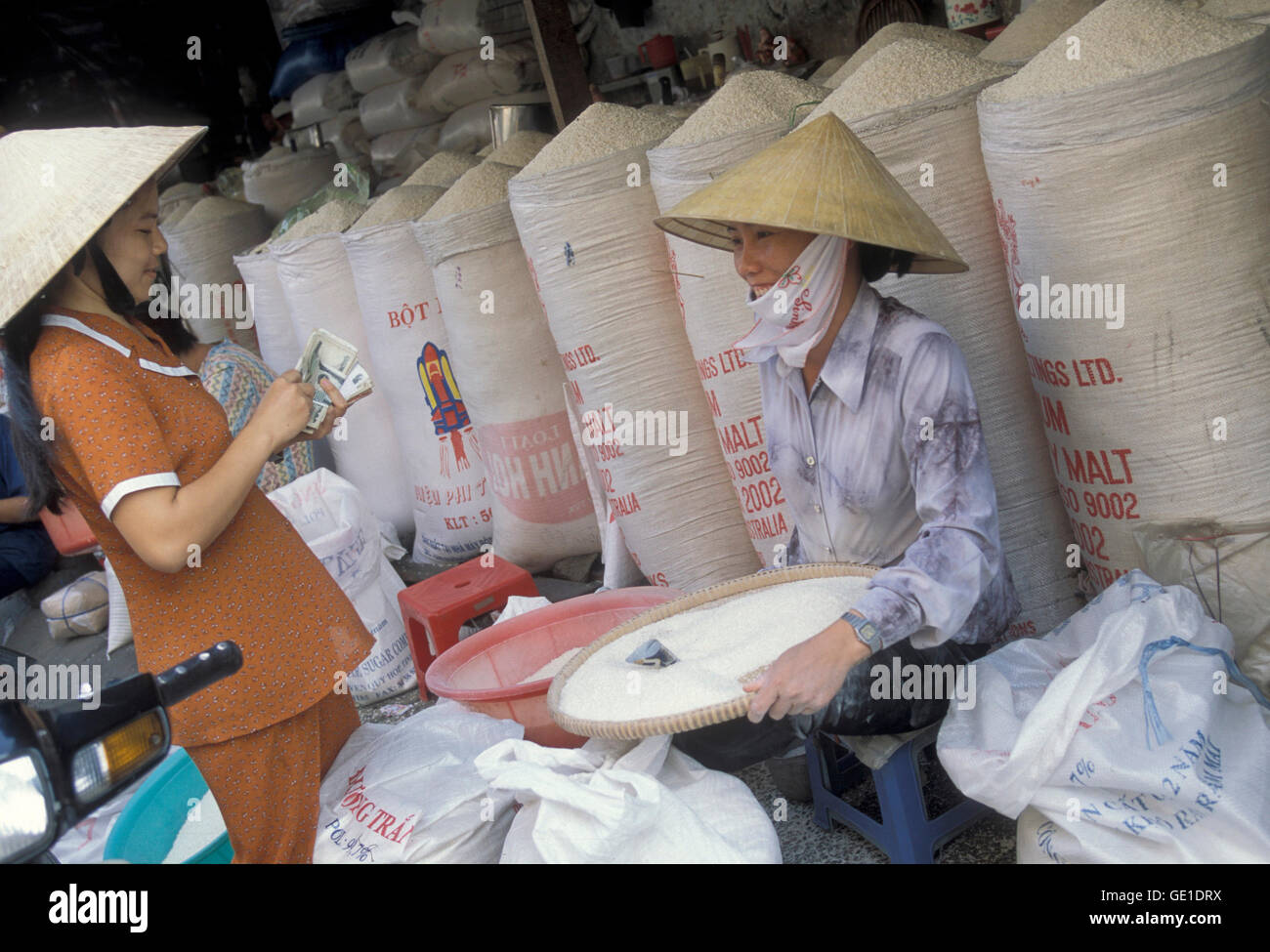 rice at a market in the city of ho chi minh city in Vietnam Stock Photo ...