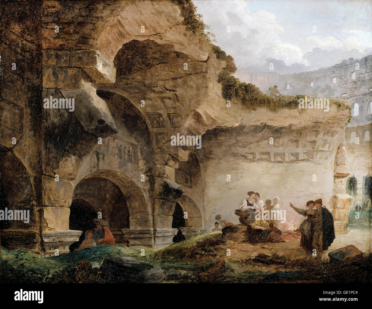 Hubert Robert, Imaginary View of Rome with the Horse-Tamer of the Monte ...