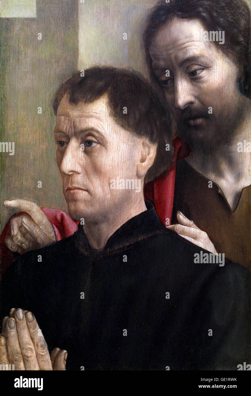 Hugo van der Goes, Portrait of a Man at Prayer with Saint John the ...