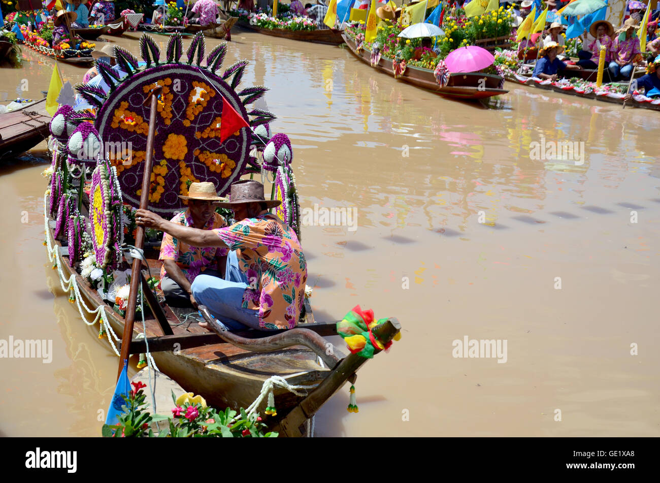 Thai people join in traditional parade procession lent candle festival ...