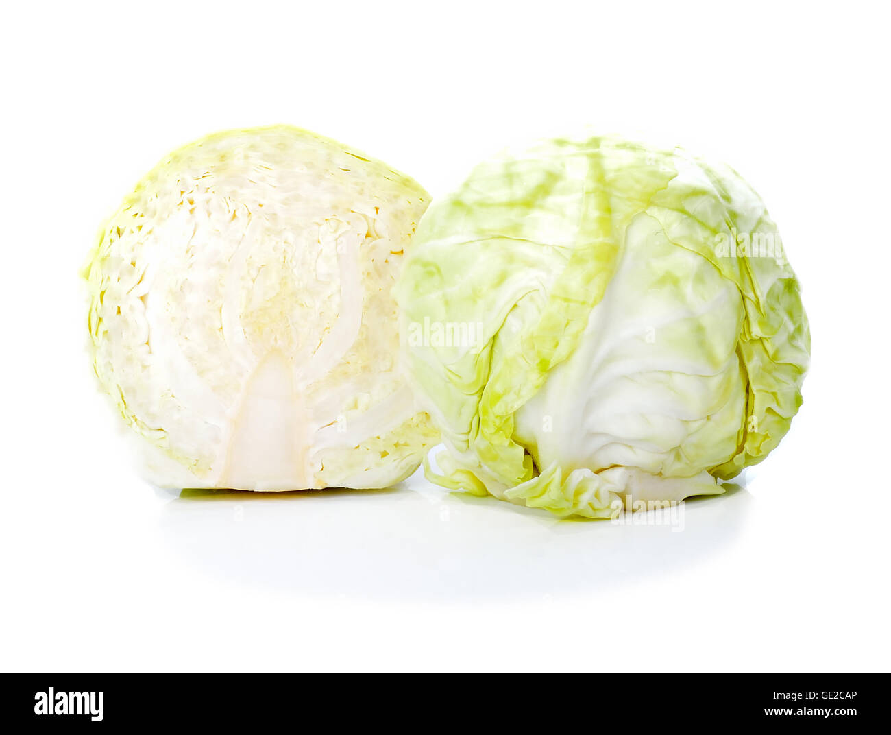 green cabbage isolated on white background Stock Photo - Alamy
