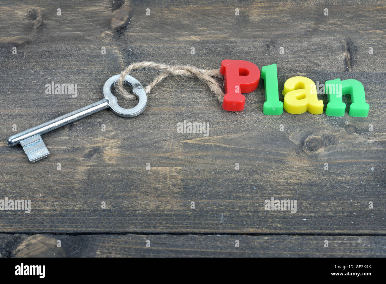 Plan word on wooden table Stock Photo - Alamy
