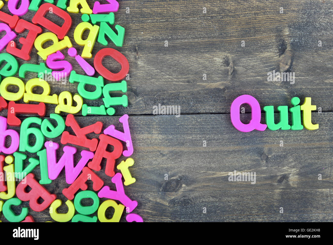 Quit Word On Wooden Table Stock Photo Alamy quit-word-on-wooden-table-stock-photo-alamy