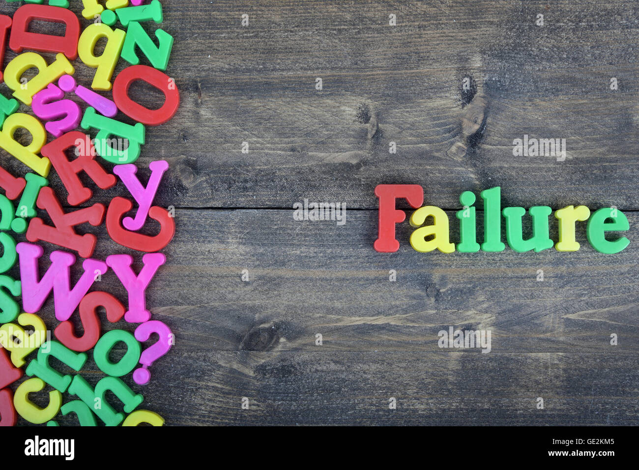 Failure word on wooden table Stock Photo - Alamy