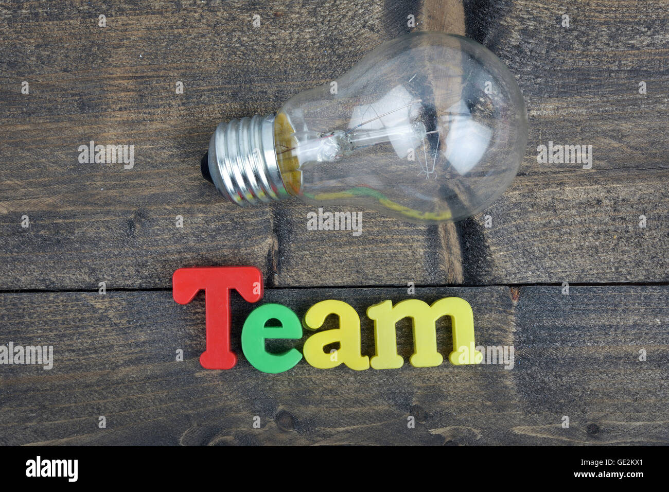 Team word on wooden table Stock Photo - Alamy