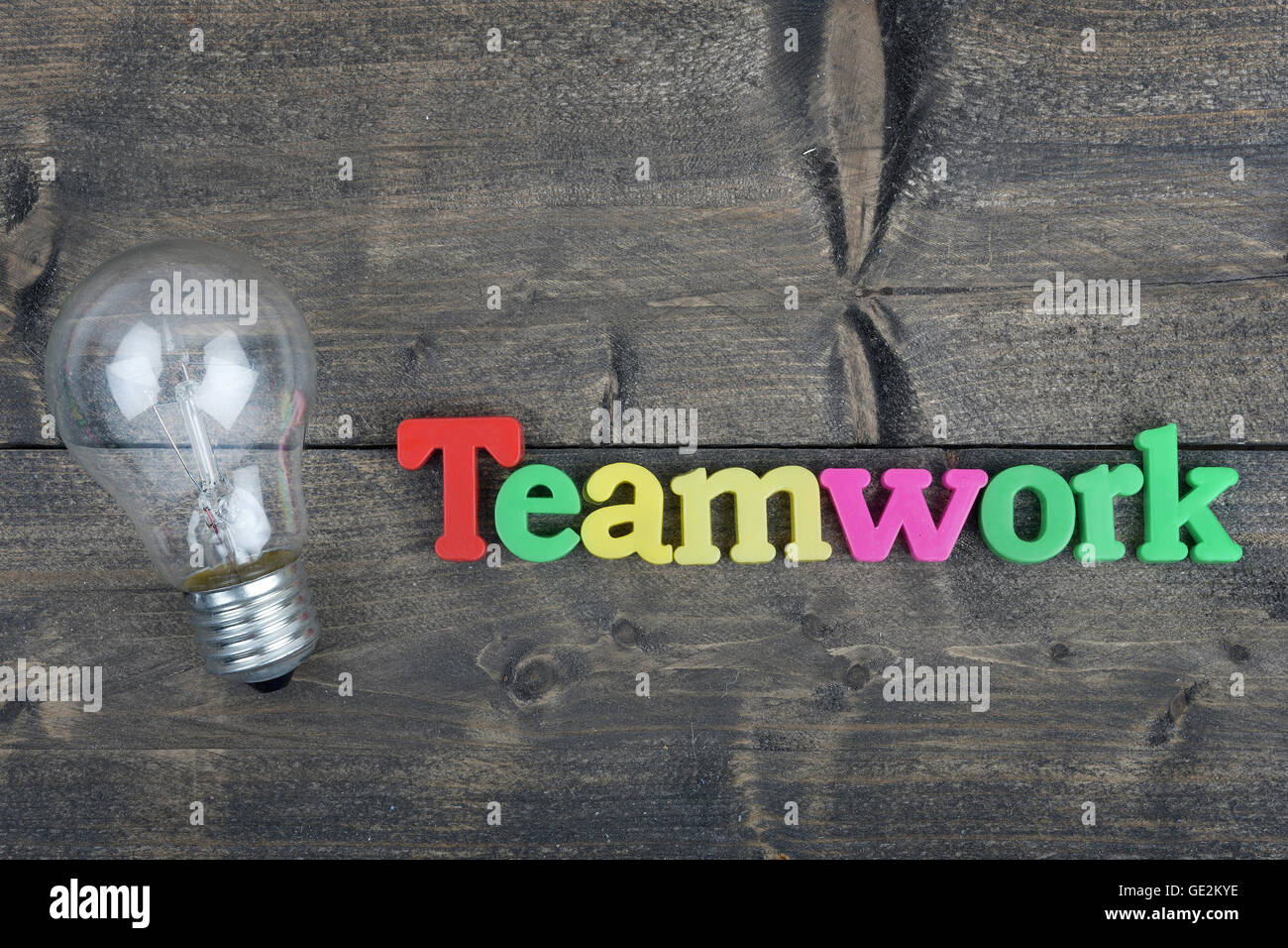 Team word on wooden table Stock Photo - Alamy