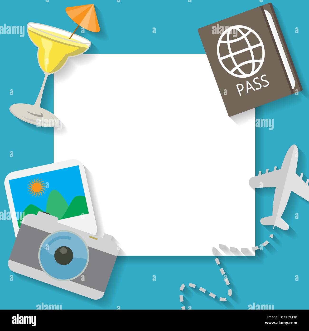 summer, holiday, vacation poster set. flat design. can be use for ...