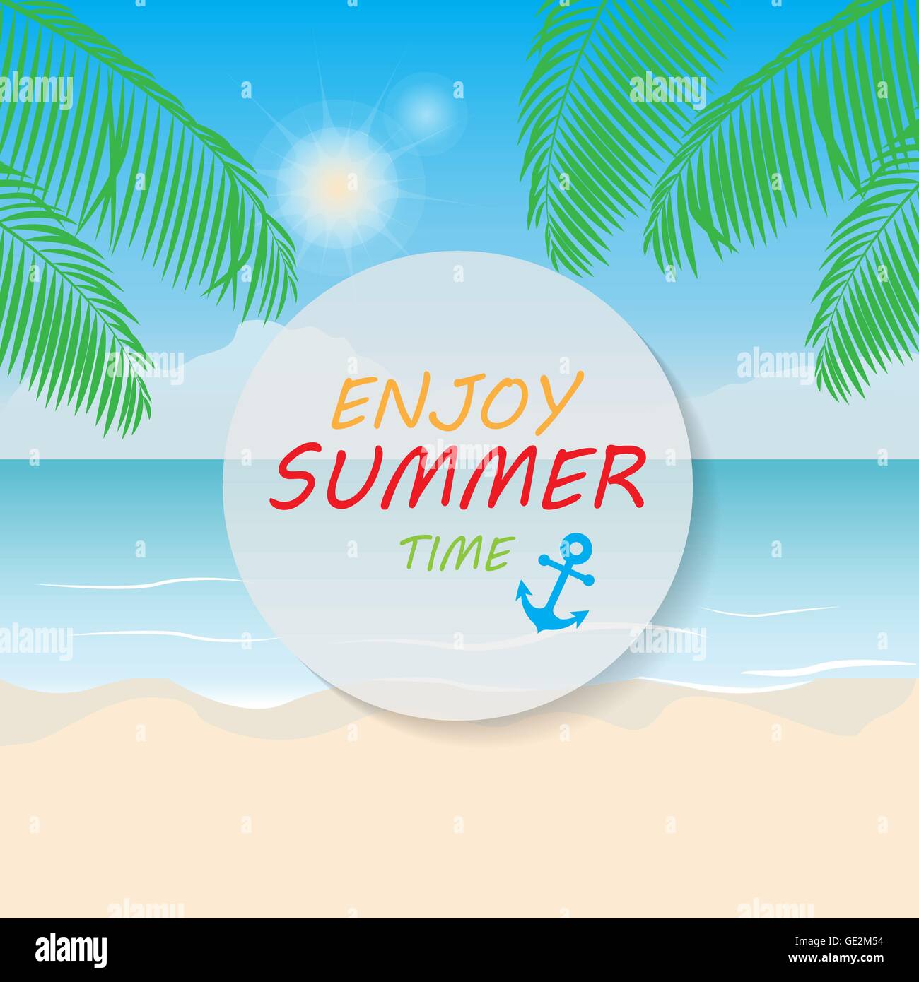 summer, holiday, vacation poster set. flat design. can be use for ...