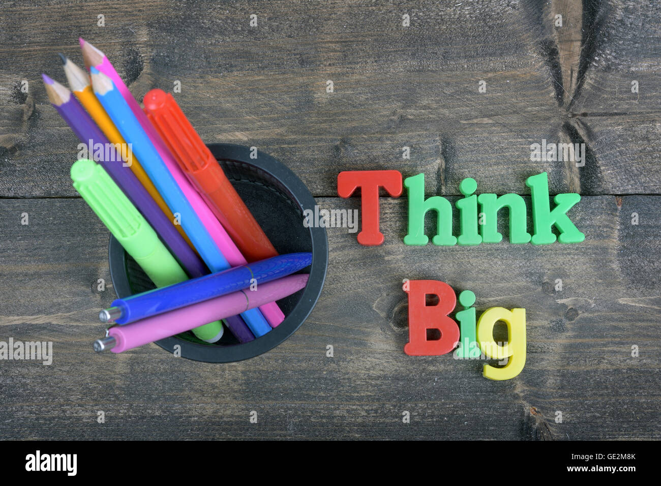 Think big word on wooden table Stock Photo - Alamy