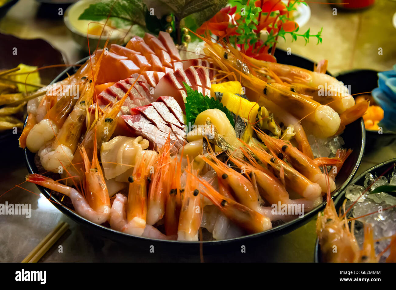 Assorted Japanese Sashimi Stock Photo - Alamy