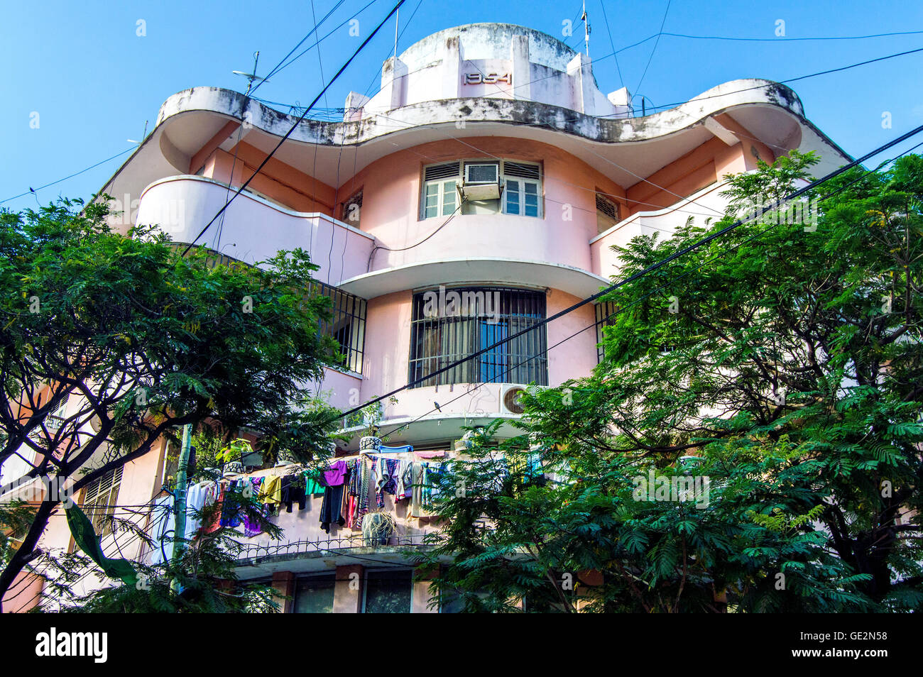 Art Deco apartment building, Kisutu, Dar-es-Salaam, Tanzania Stock ...