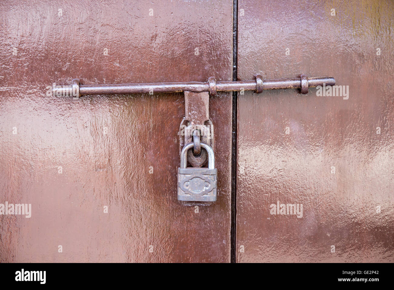 metal door with lock Stock Photo - Alamy