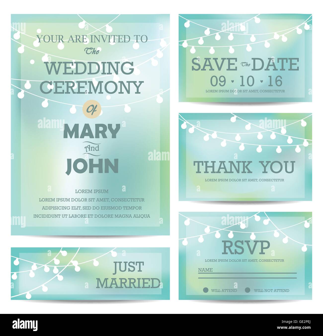 Invitation card thank modern Cut Out Stock Images & Pictures - Alamy