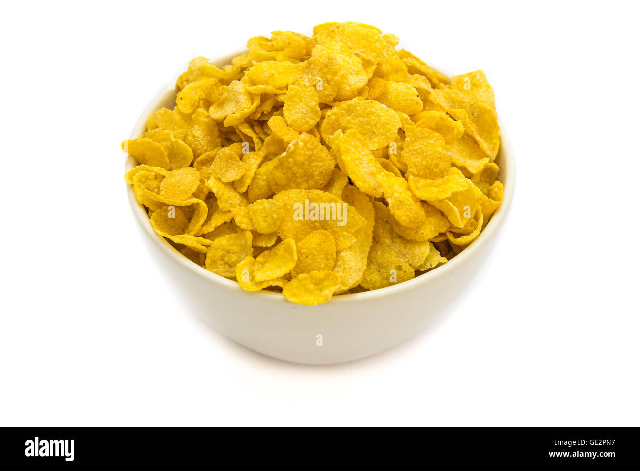 Yellow cornflakes in white hi-res stock photography and images - Alamy