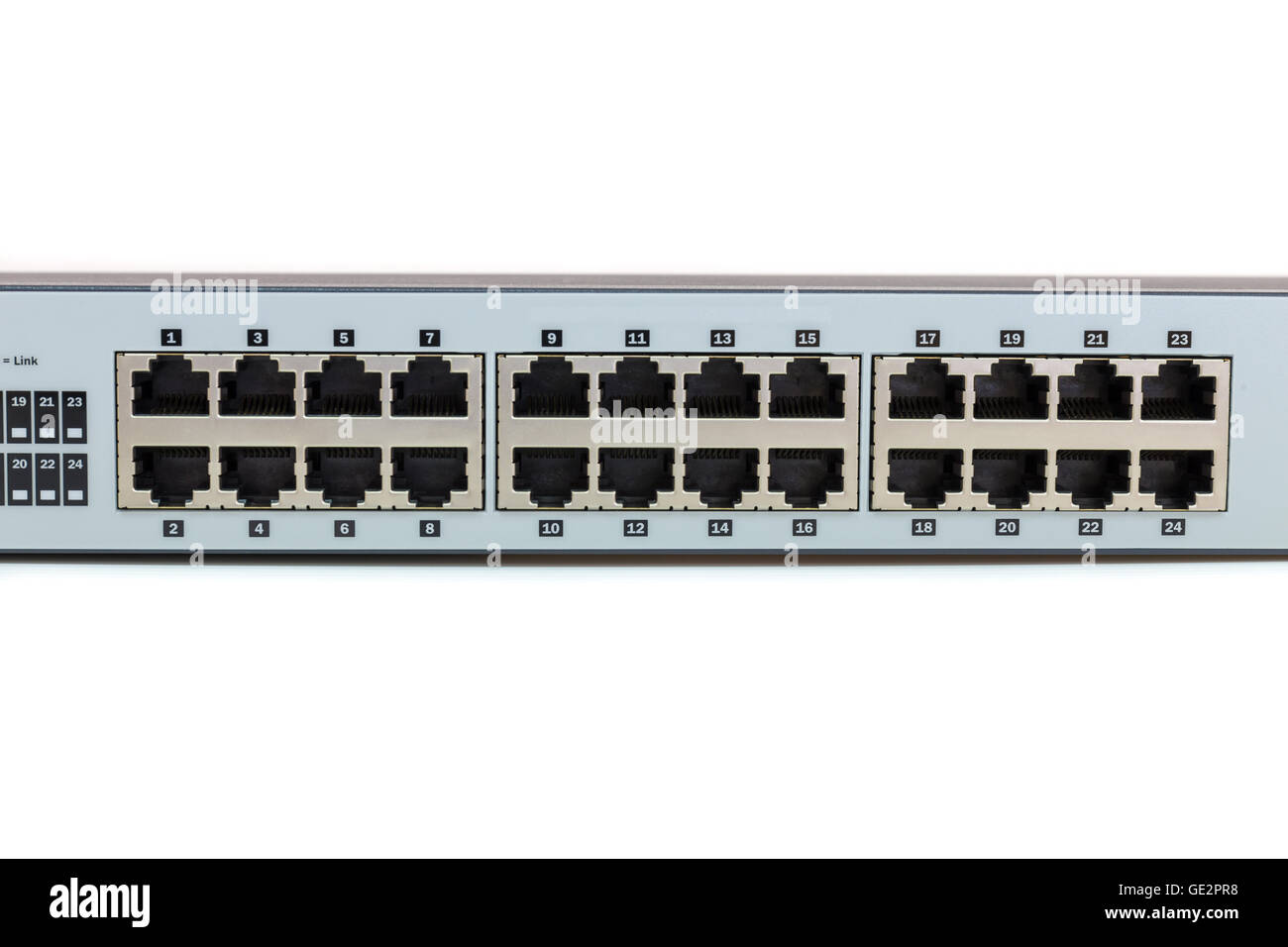 Network switch mount port for connect network on white background Stock ...