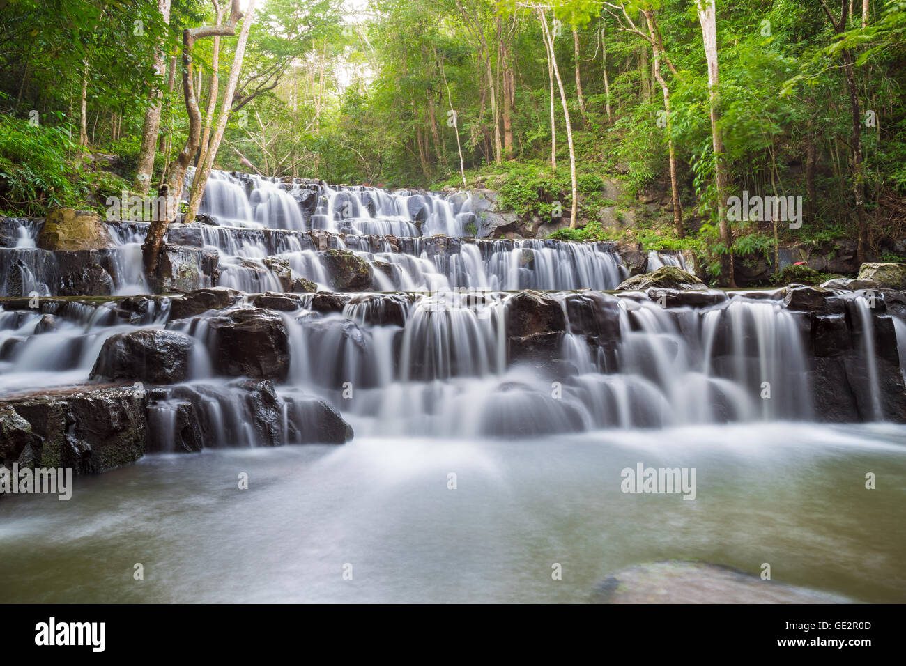 Beautiful deep forest waterfall at Sam lan waterfall National Park ...