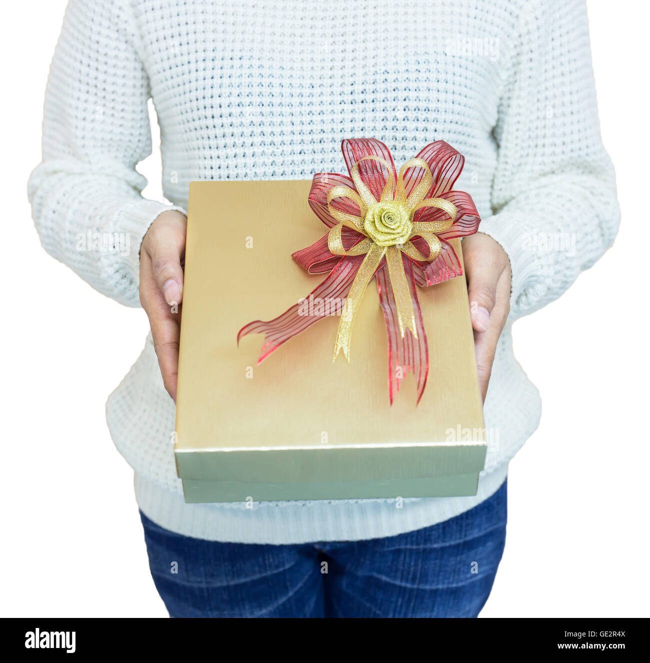 gift box in hand girls Stock Photo - Alamy