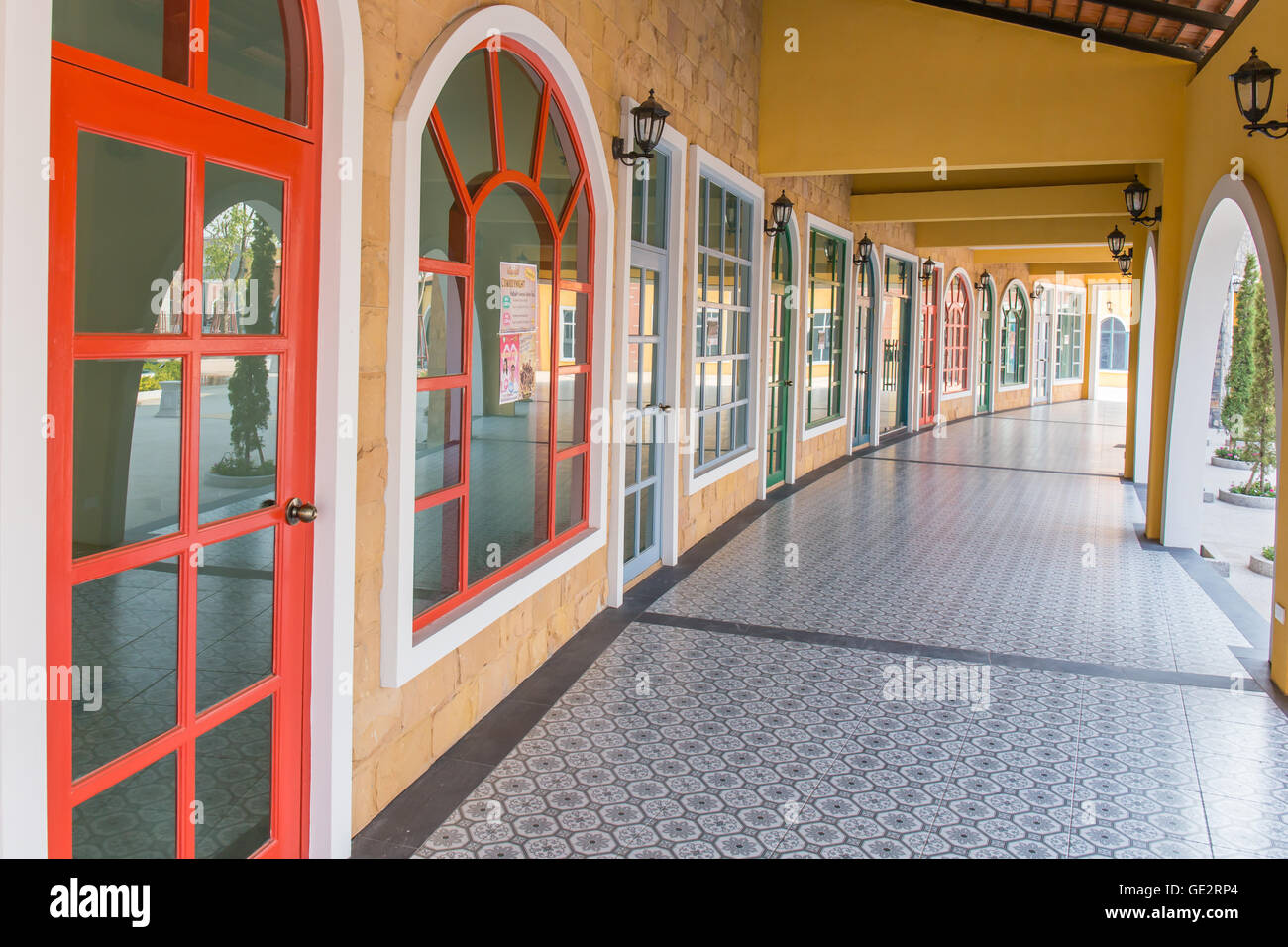 beautiful public walkway europe style Stock Photo - Alamy