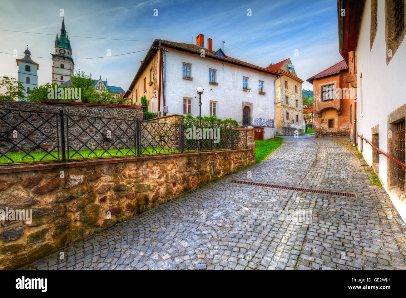 Historic medieval mining town of Kremnica in central Slovakia. HDR ...