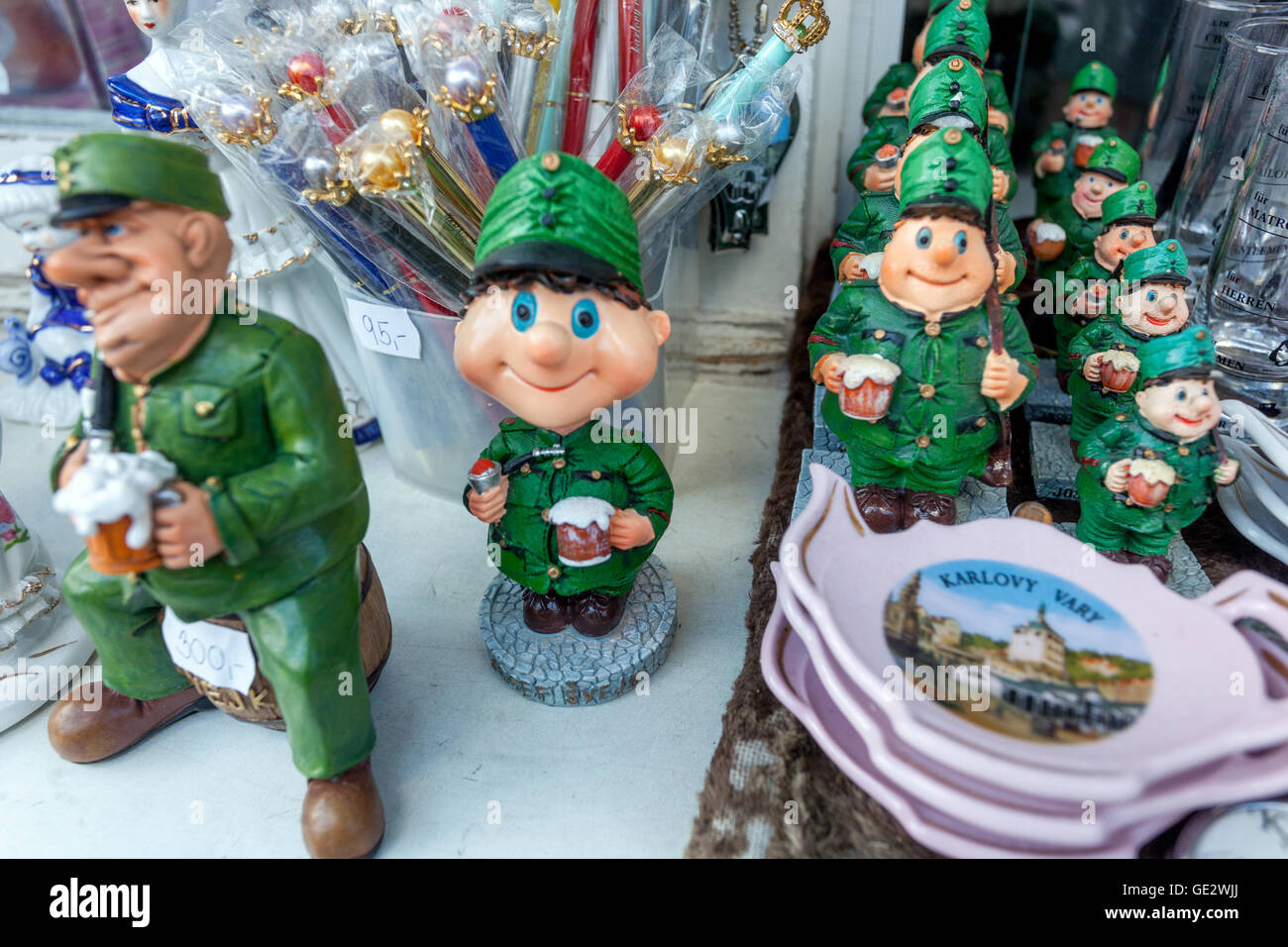 Czech souvenirs Figures, Schweik, Karlovy Vary, a spa town, West ...