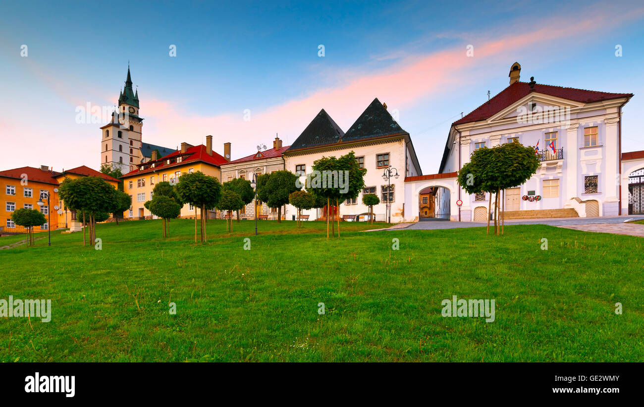 Historic medieval mining town of Kremnica in central Slovakia Stock ...