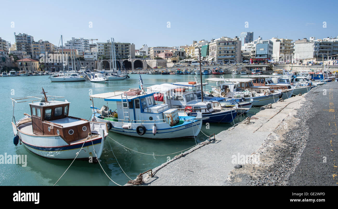 Boat dock of Heraklion port. Crete. Greece Stock Photo - Alamy