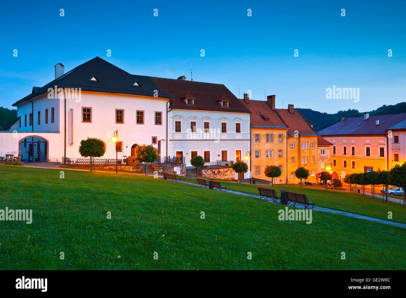 Historic medieval mining town of Kremnica in central Slovakia Stock ...