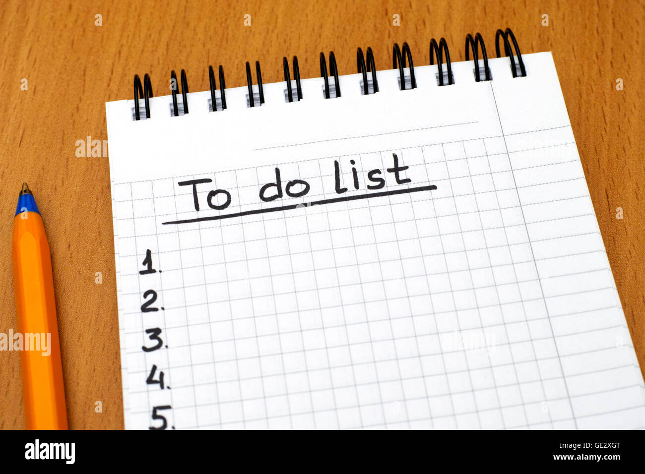 Words To do list written on white notepad with ballpoint pen on table ...