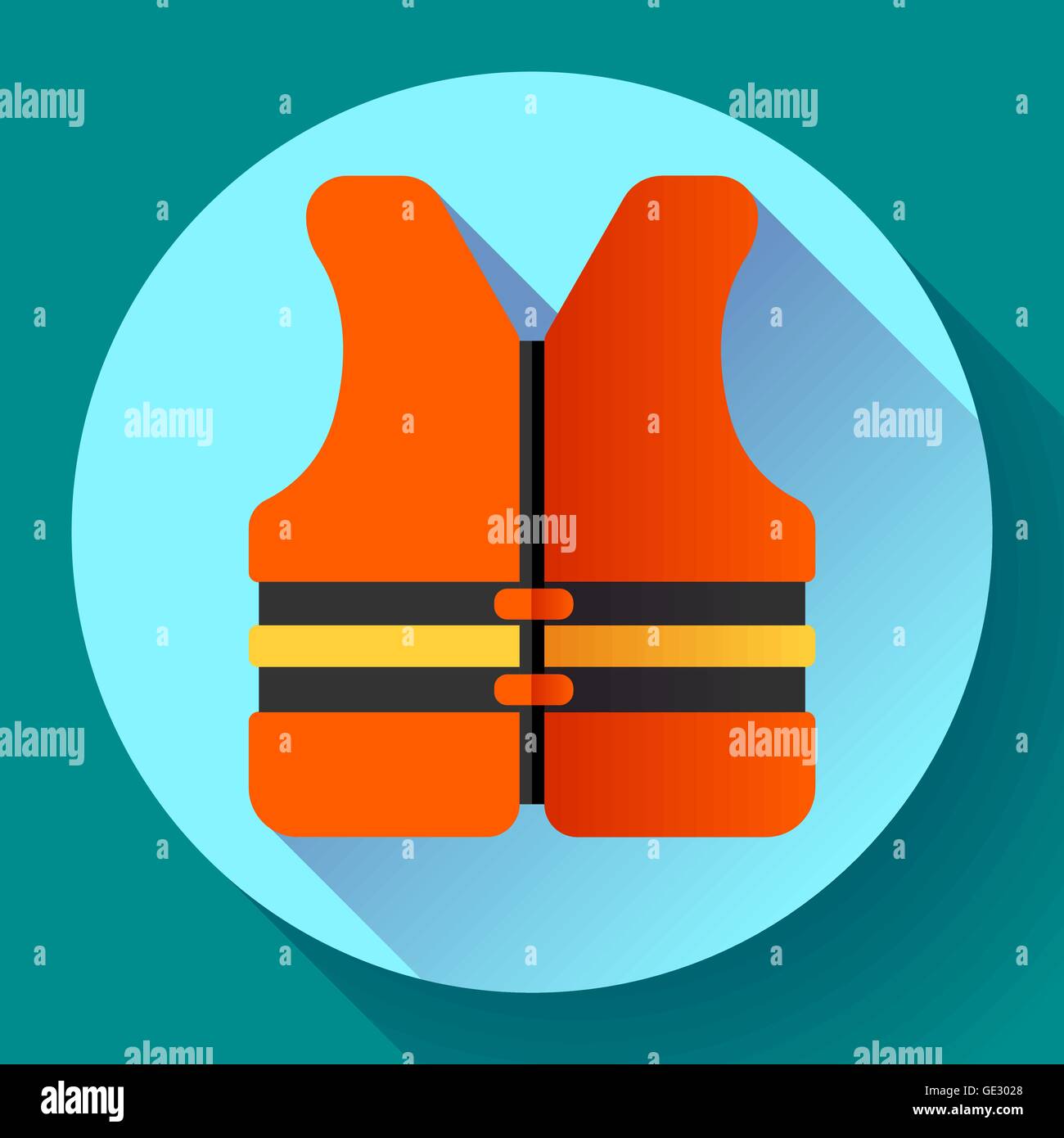 life safety jacket vest icon flat 2.0 vector Stock Vector Image & Art ...