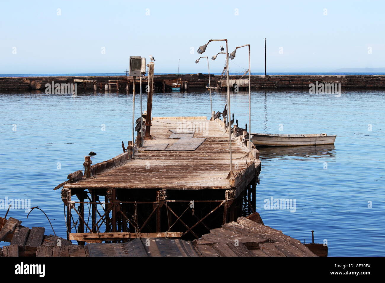 Hurricane aftermath: broken dock Stock Photo - Alamy