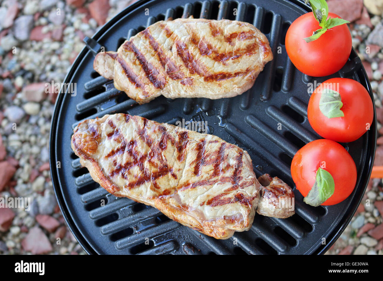 Outdoor barbecue steaks hi-res stock photography and images - Alamy