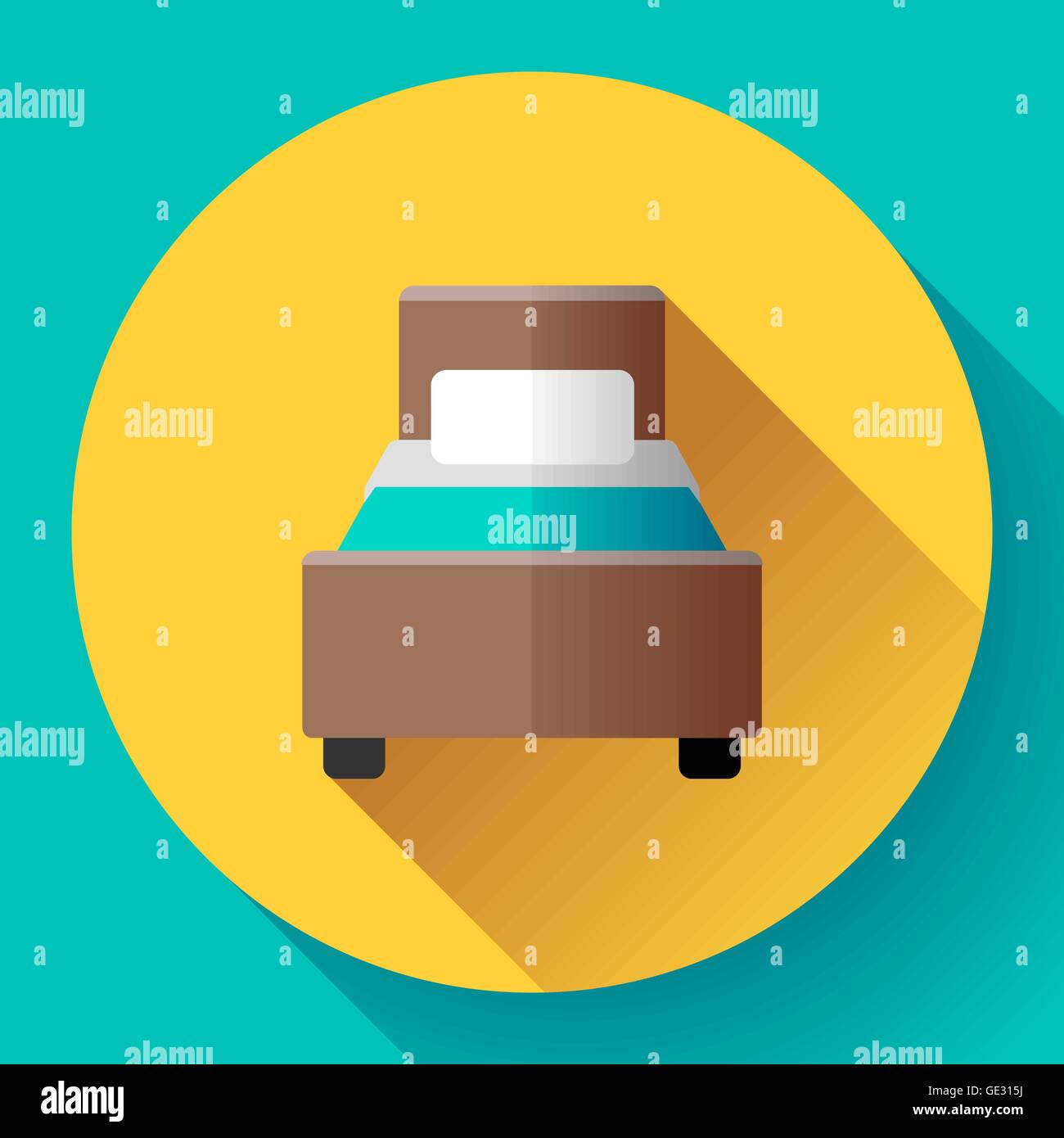 Hotel single room Bed icon flat style Stock Vector Image & Art - Alamy