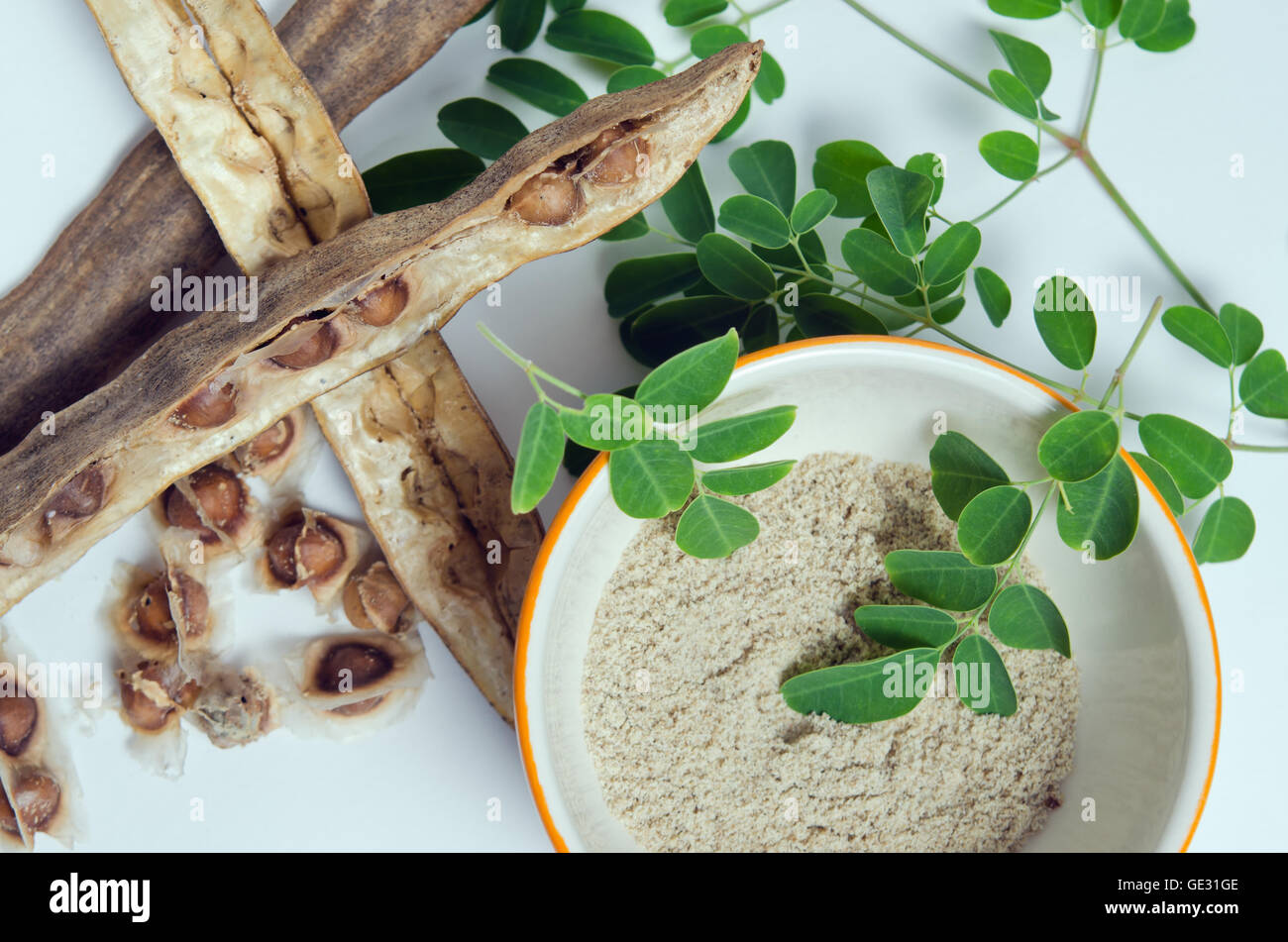 Moringa (Other names are Moringa oleifera Lam., MORINGACEAE, Futaba kom ...