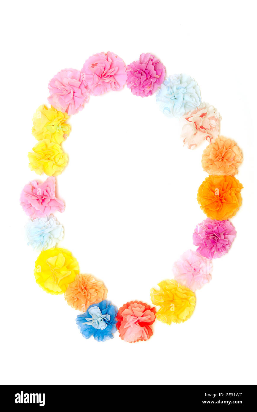 Colorful paper craft work of flowers as number alphabet Stock Photo - Alamy