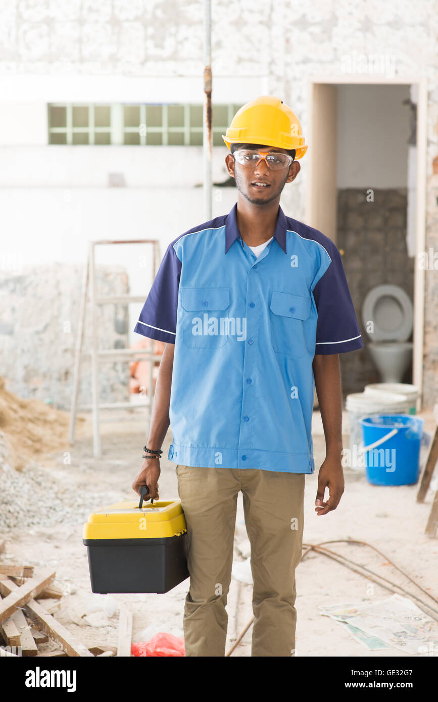indian male contractor on site Stock Photo - Alamy