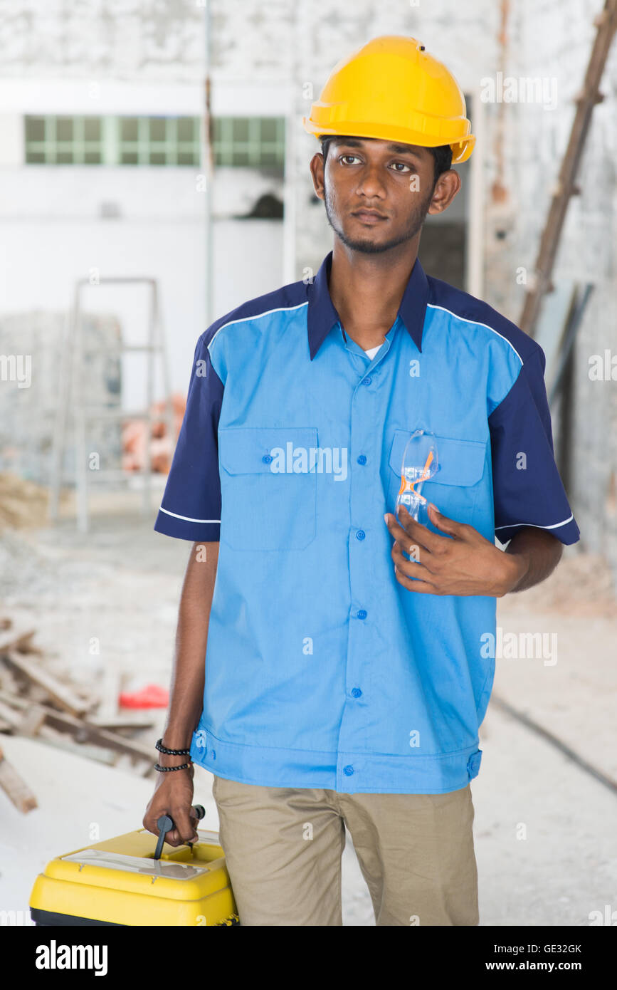 indian male contractor on site Stock Photo - Alamy