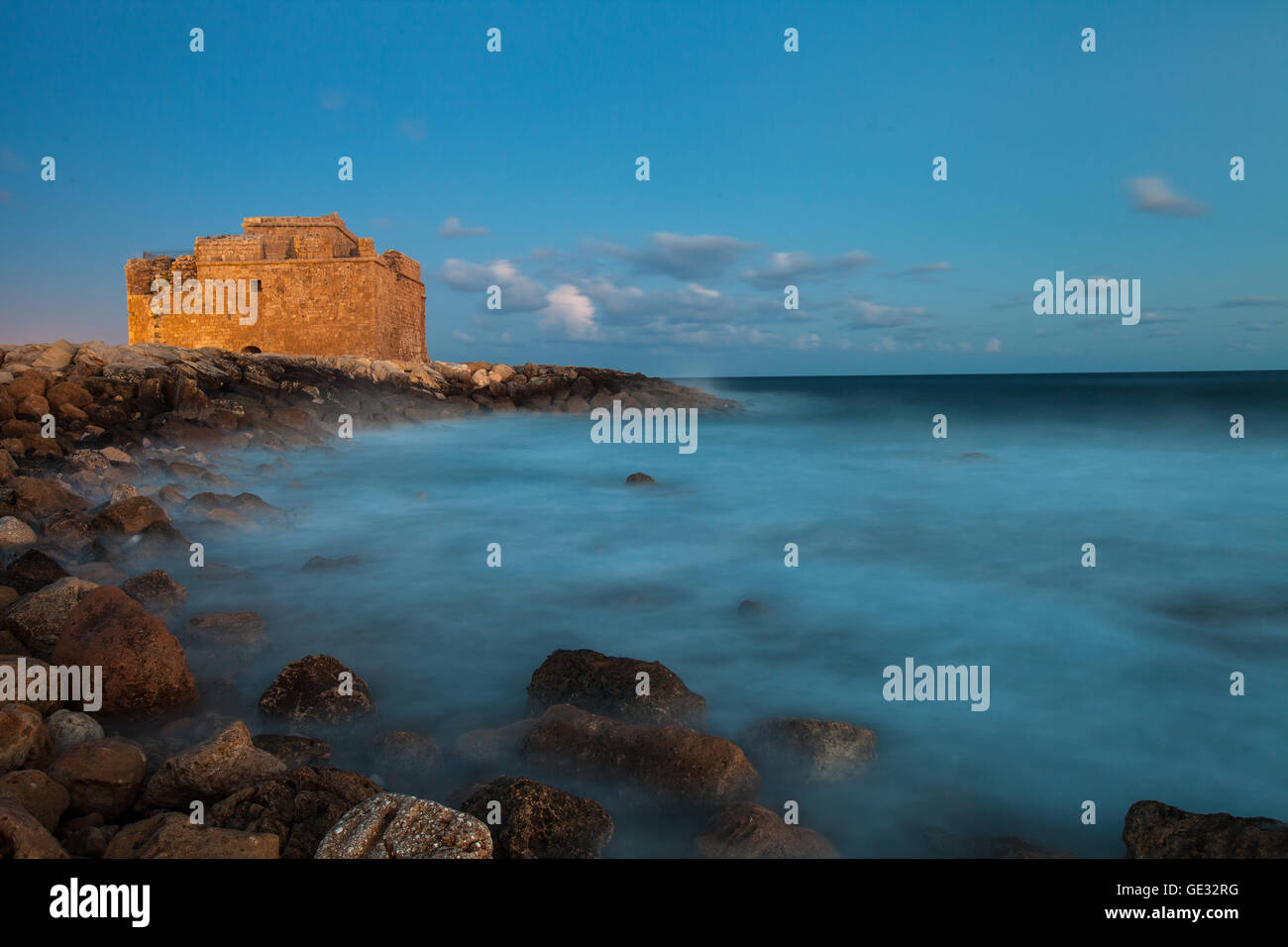 Late afternoon view of the Paphos Castle (Paphos, Cyprus Stock Photo ...
