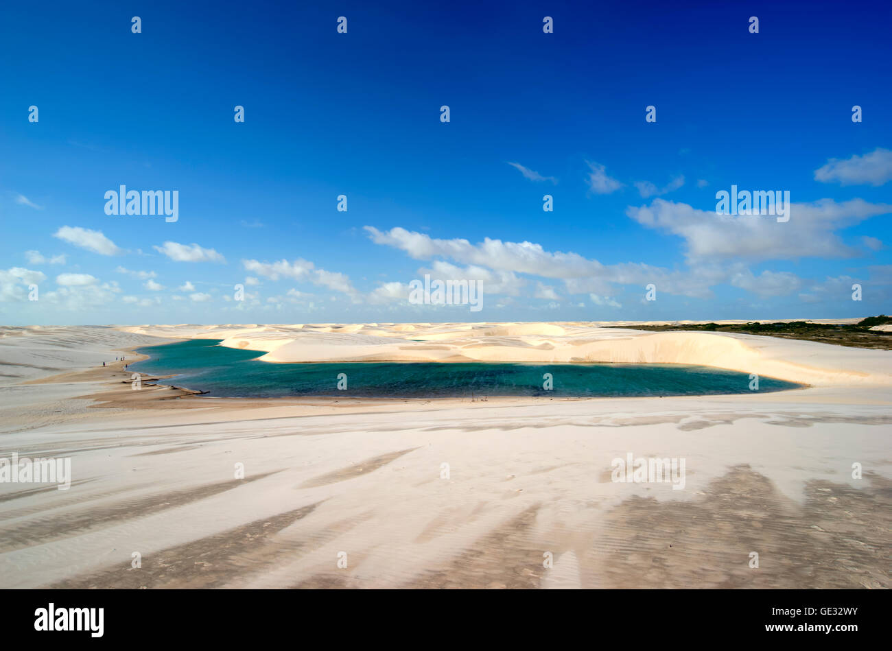 Lagoon in the desert of Lencois Maranhenses, Brazil Stock Photo - Alamy