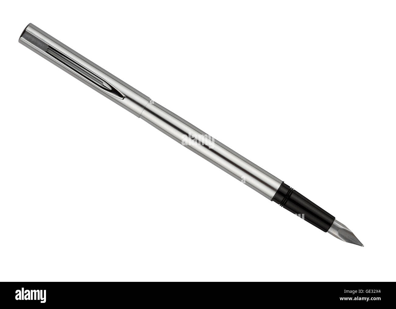 Silver fountain pen Stock Photo - Alamy