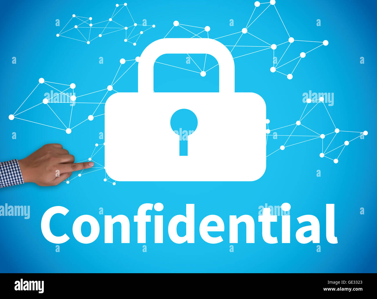 Confidential Concept businessman work on white broad, top view Stock ...