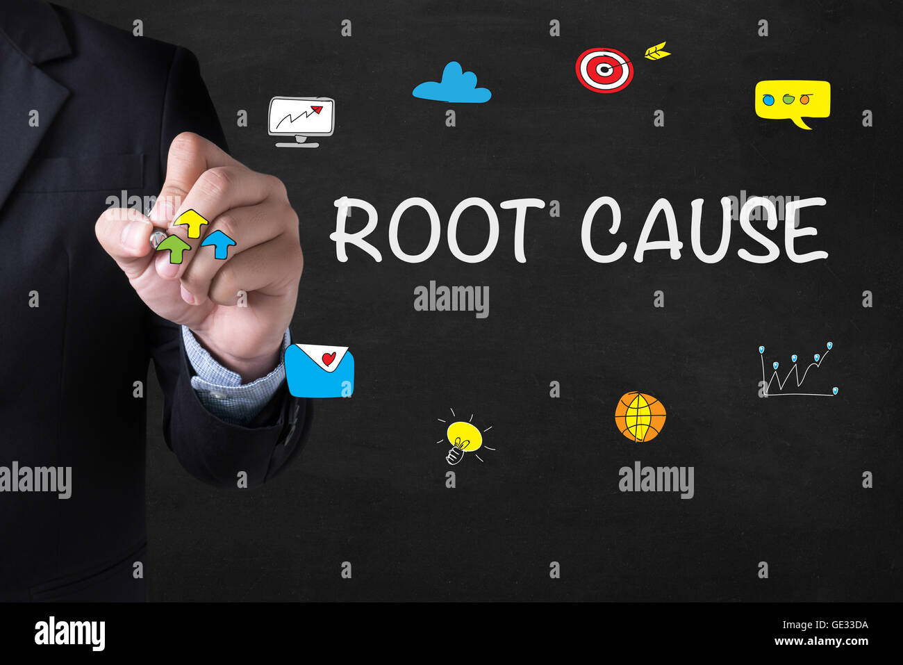 Root cause analysis businessman drawing hi-res stock photography and ...