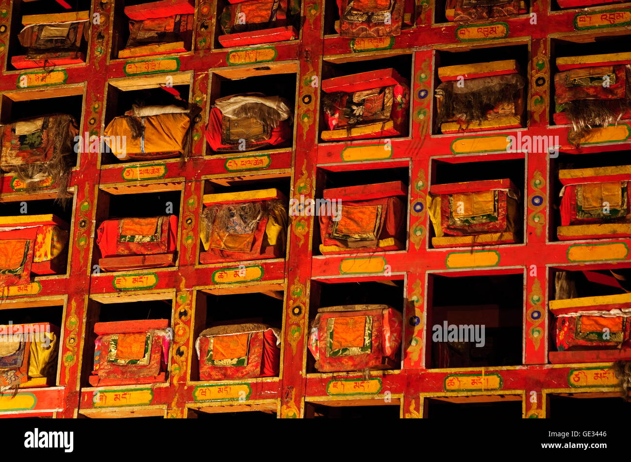 geography / travel, China, Tibet, Sakya, monastery, bookshelf ...