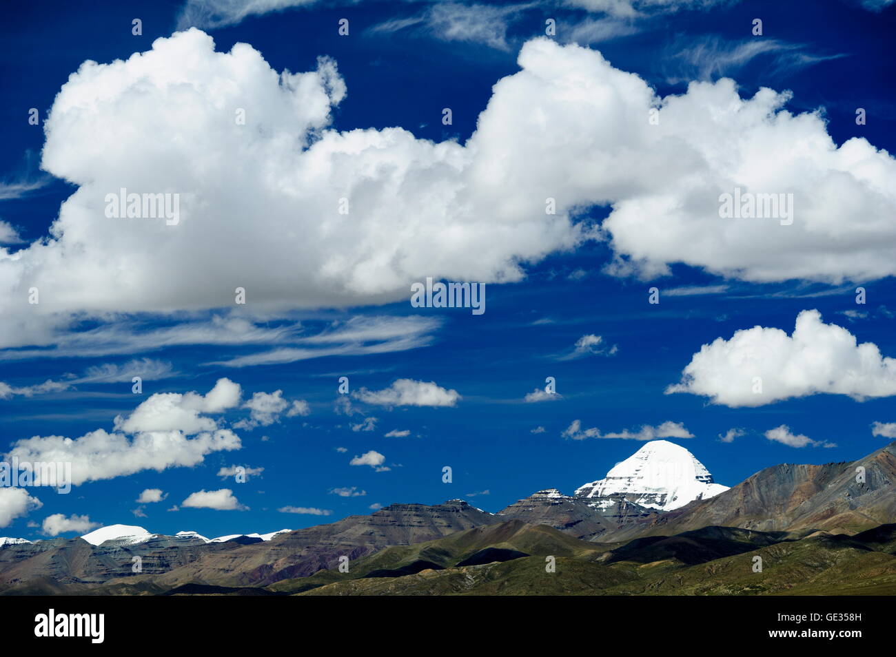 geography / travel, China, Tibet, Darchen, mountain range with Kailash ...