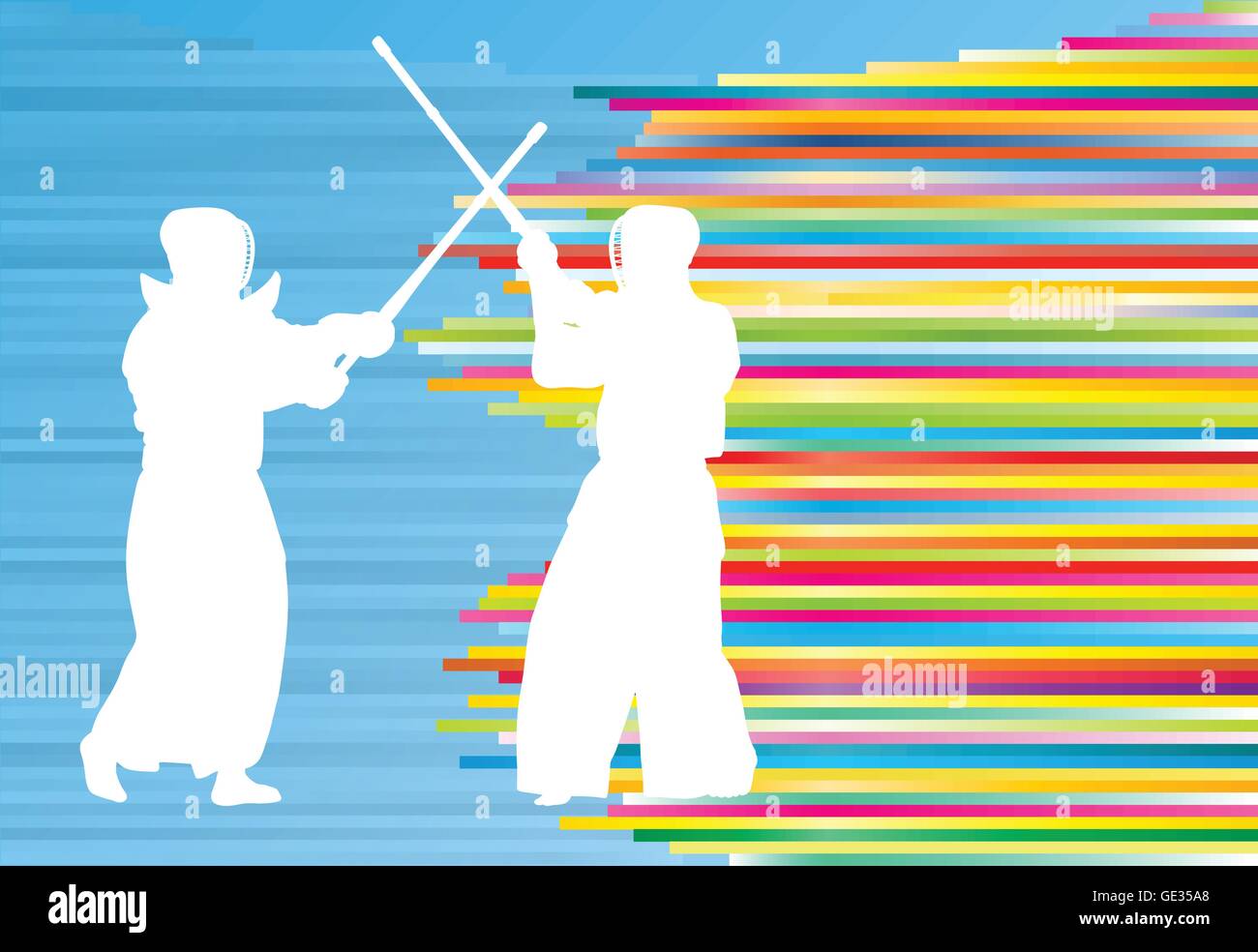Kendo fighter vector background abstract illustration concept Stock ...