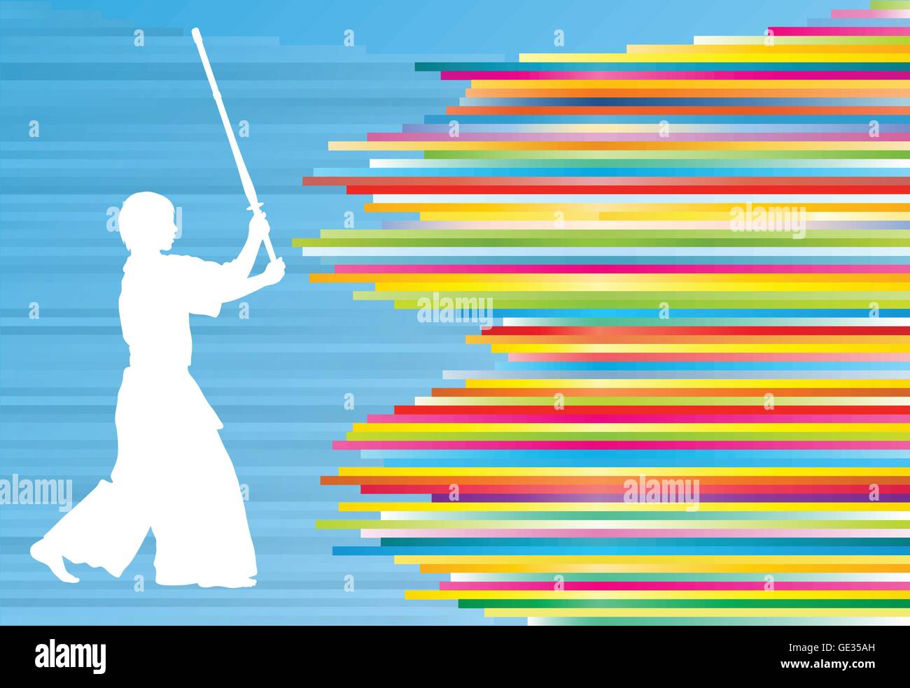 Kendo fighter vector background abstract illustration concept Stock ...