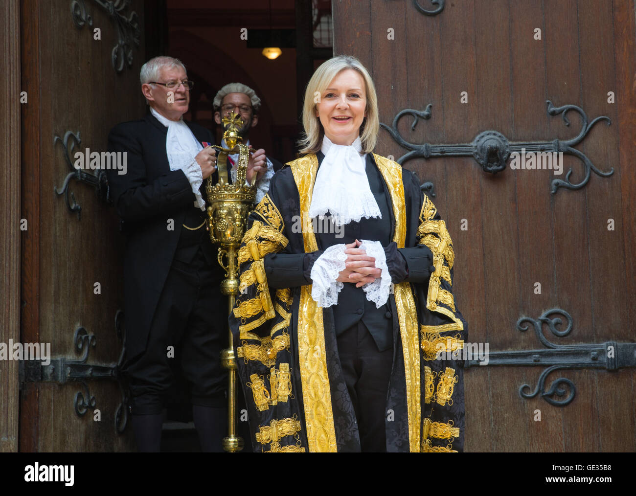 Liz Truss,Justice secretary,is sworn in as The Lord Chancellor at the ...