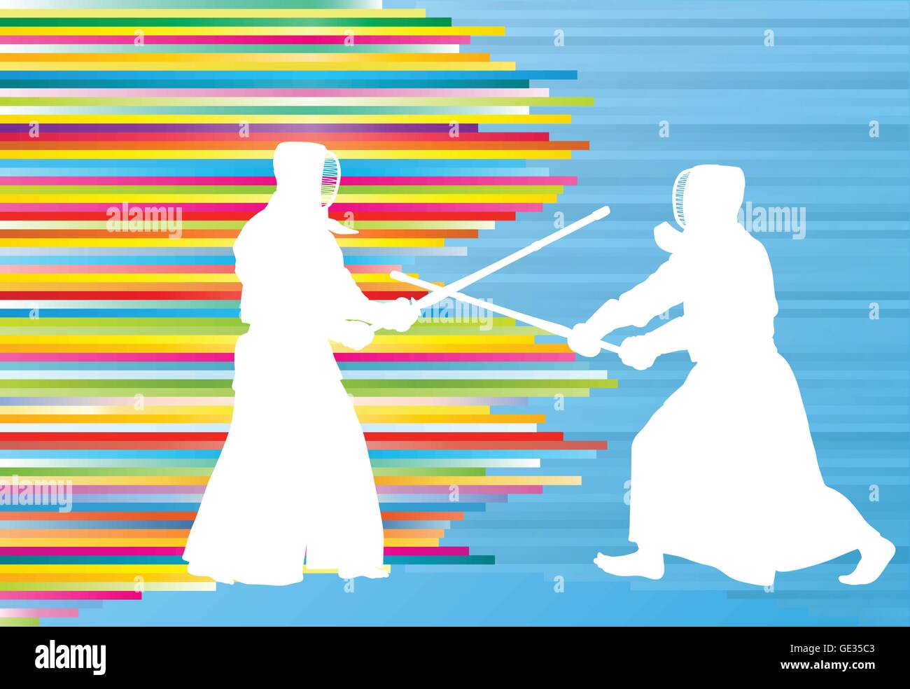 Kendo fighter vector background abstract illustration concept Stock ...