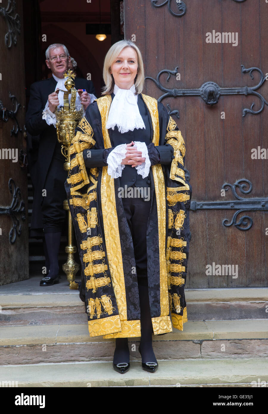 Liz Truss,Justice secretary,is sworn in as The Lord Chancellor at the ...