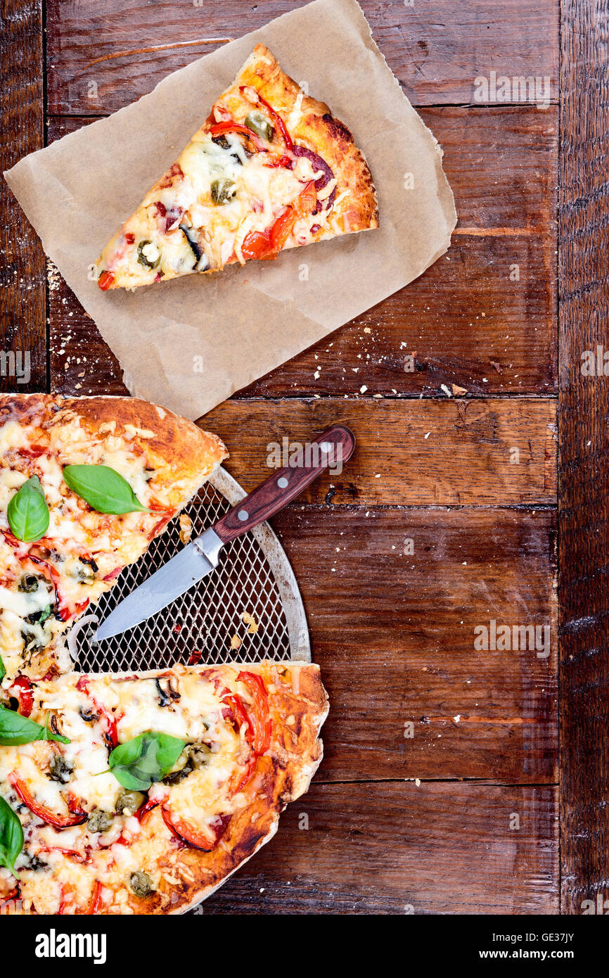 Pizza on a table Stock Photo - Alamy